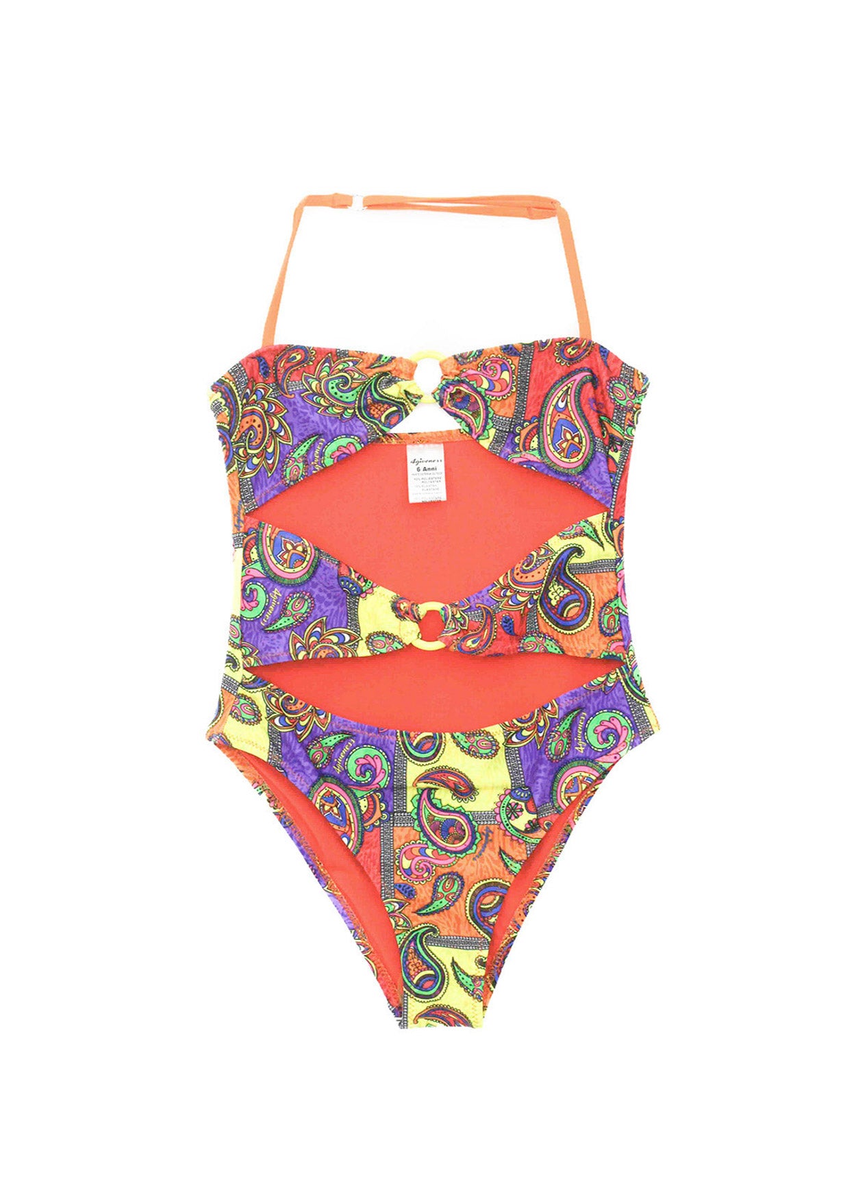 4GIVENESS Girls' Cashmere Pattern Monokini Swimsuit